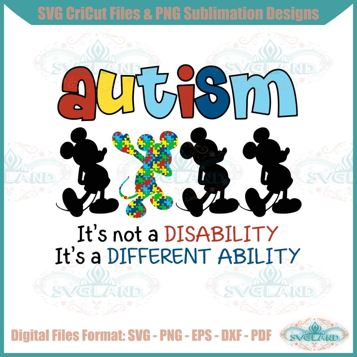 ArtStation - Autism Awareness Vintage Mickey Autism Quote Svg Cutting Files