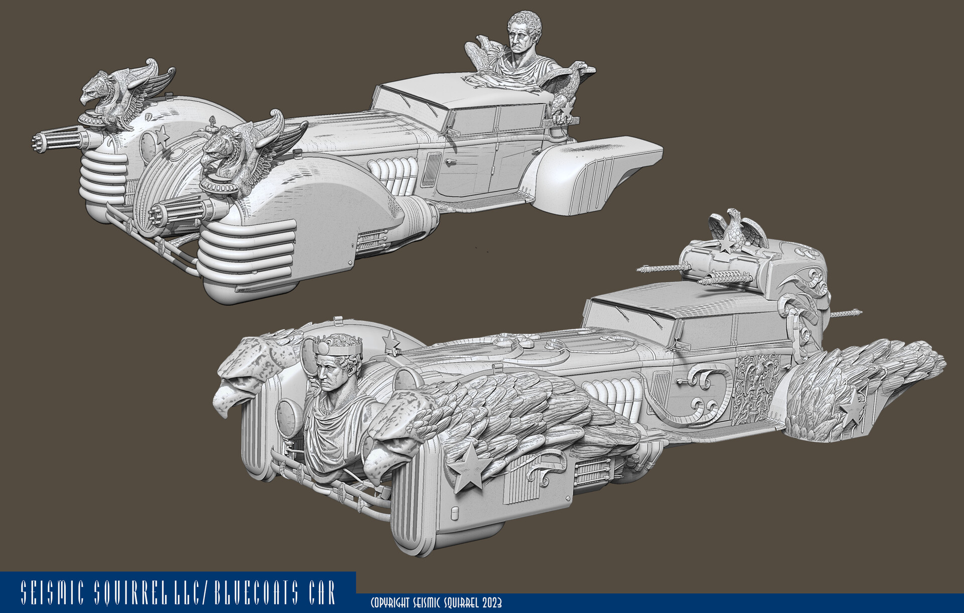 Jean Paul fiction - Aether&Iron: Bluecoats hover car