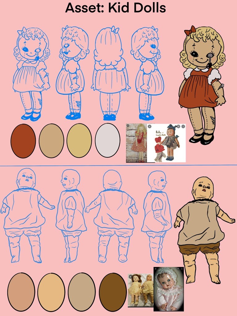 ArtStation - 1950' Girl Doll Concept Art