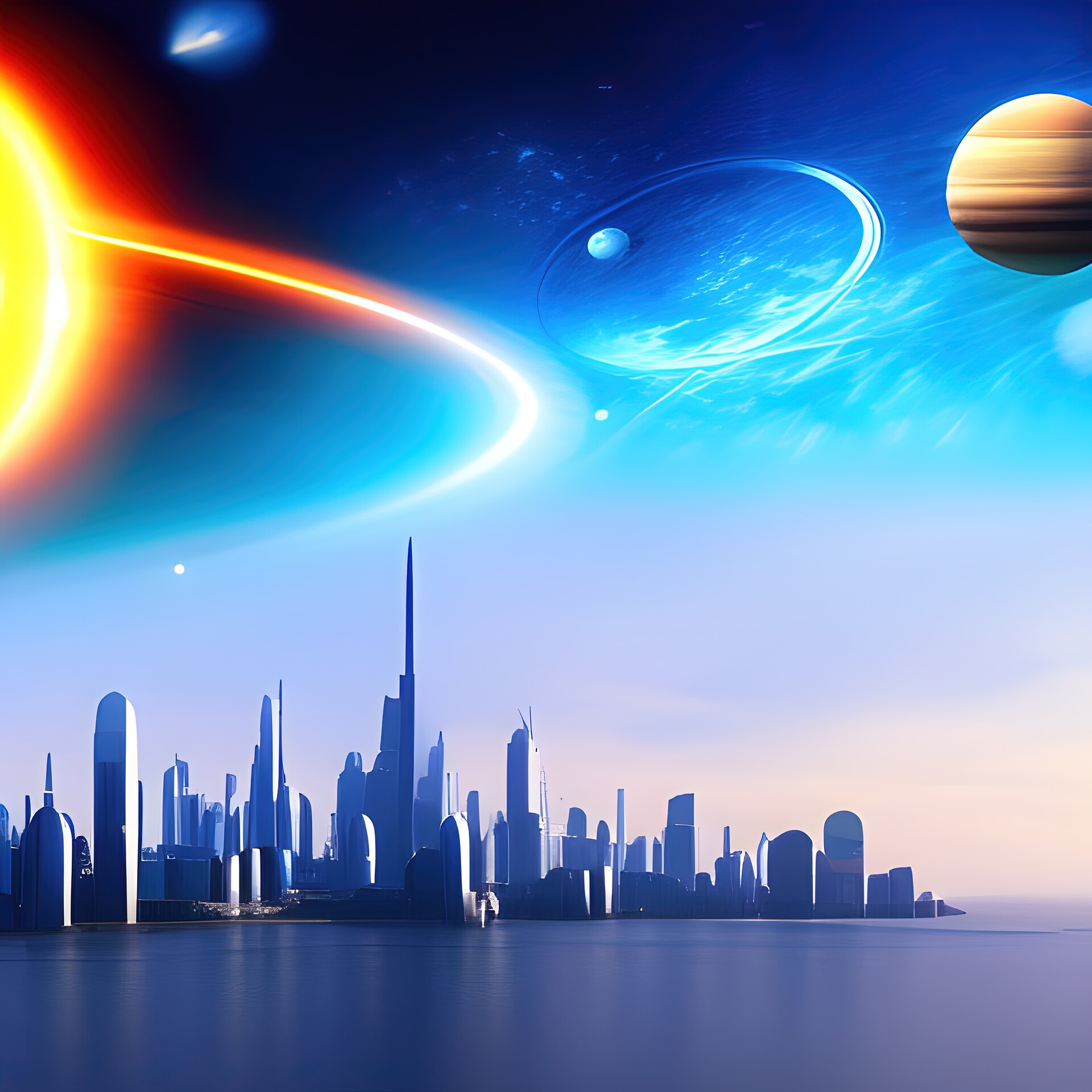 ArtStation - Futuristic city surreal scenery - generative ai