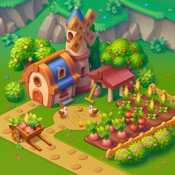 ArtStation - Stylized Farm Diorama