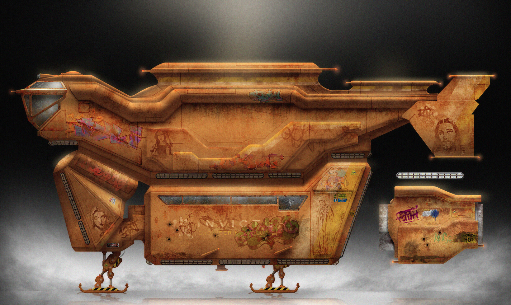 ArtStation - Dystopian Dropship Design