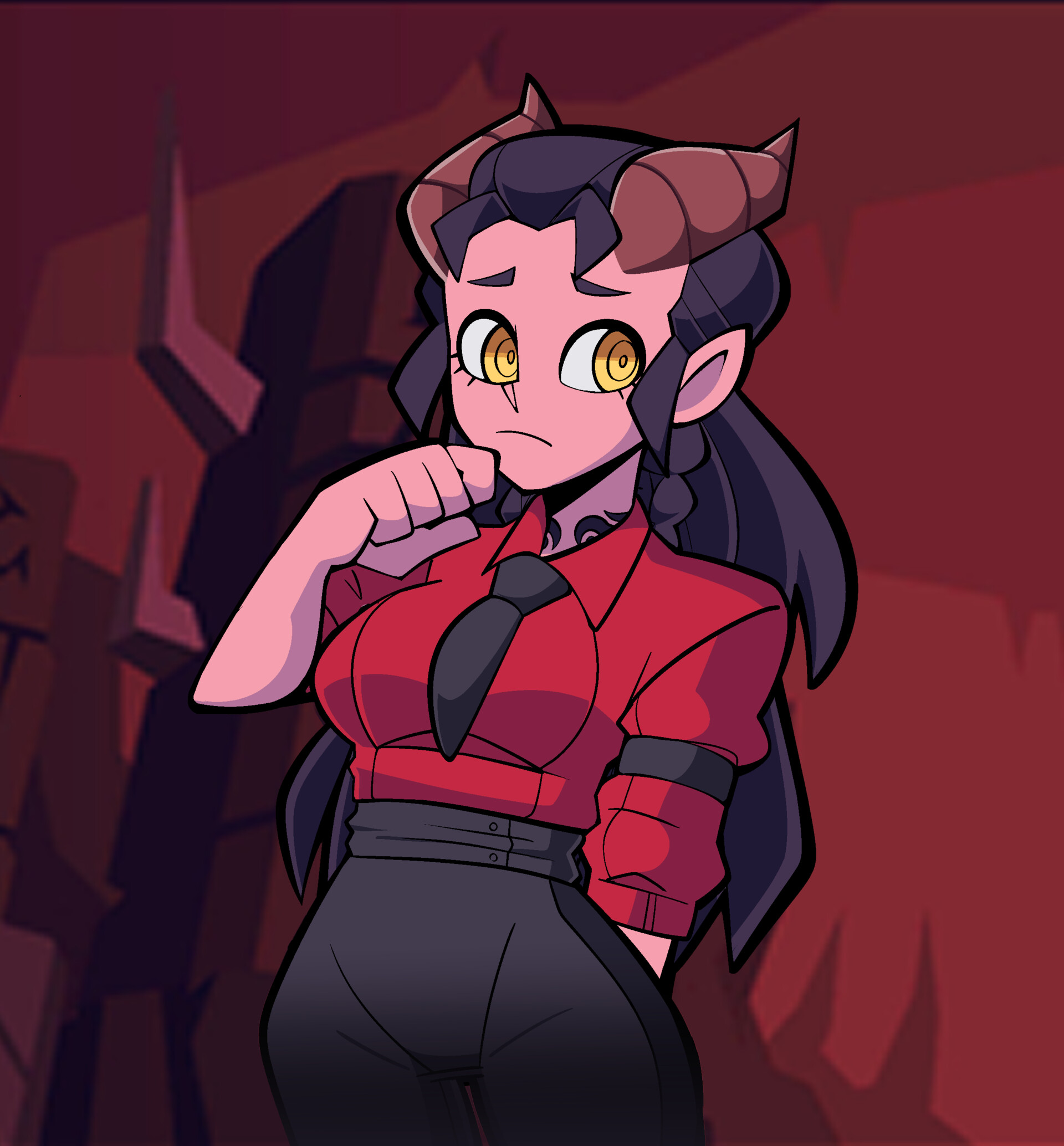 ArtStation - Helltaker Dahlia (suit) - "Day of Wrath"