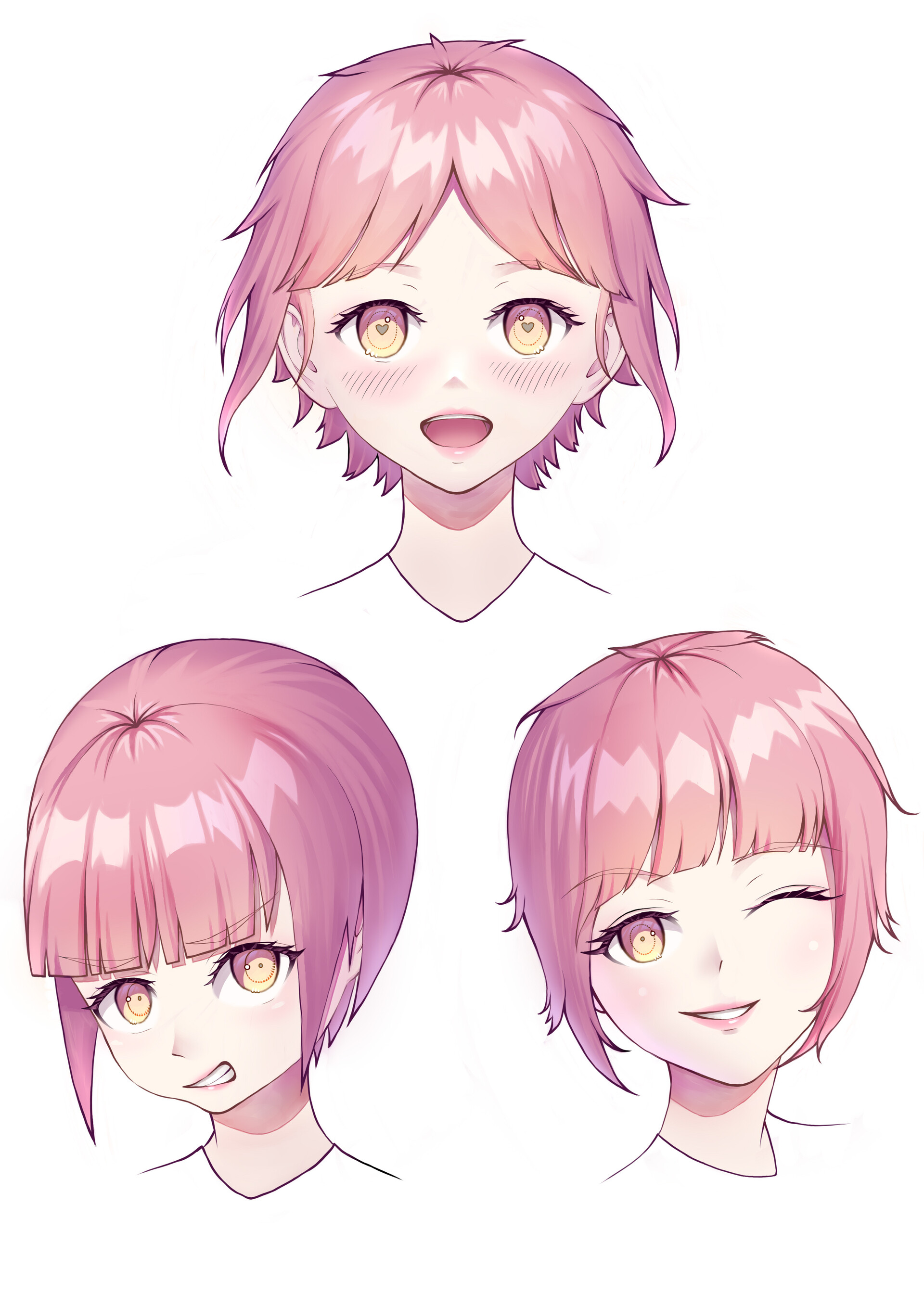 ArtStation - multi-viewed girl's head