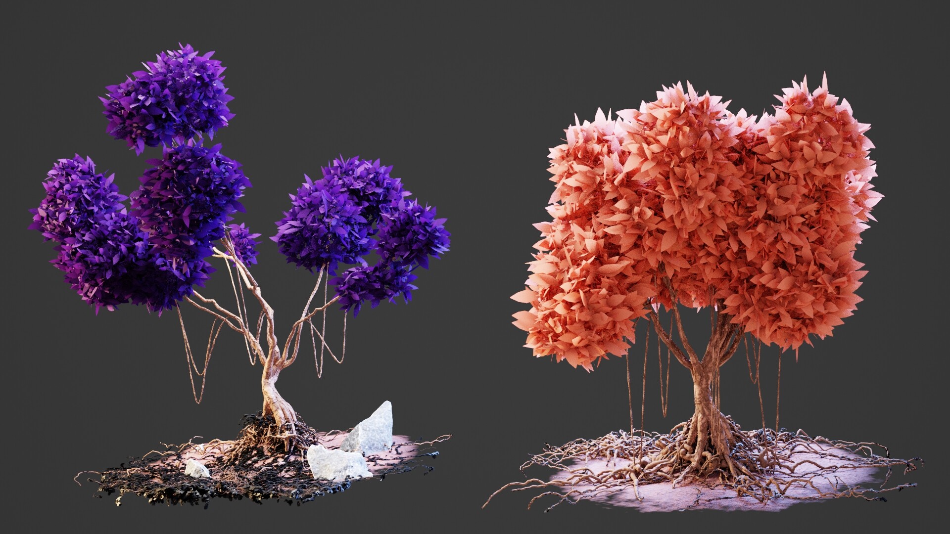 ArtStation - Trees from Modular_Tree_Blender addon