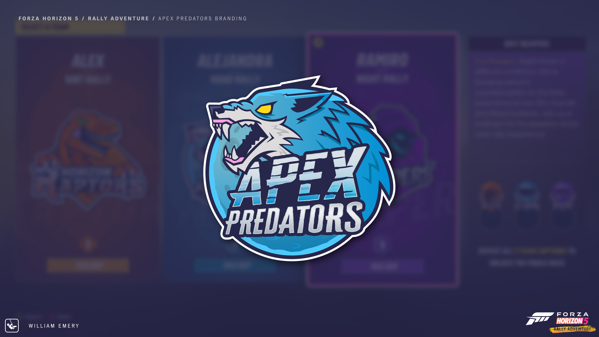 William Emery - Rally Adventure - Apex Predators Branding
