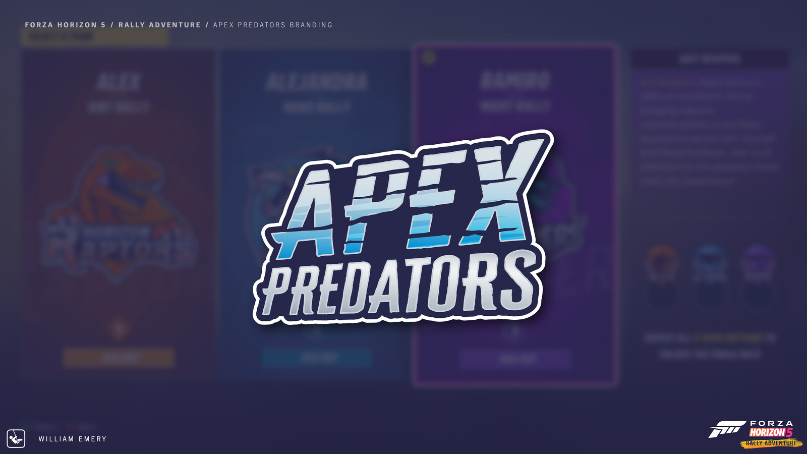 William Emery - Rally Adventure - Apex Predators Branding