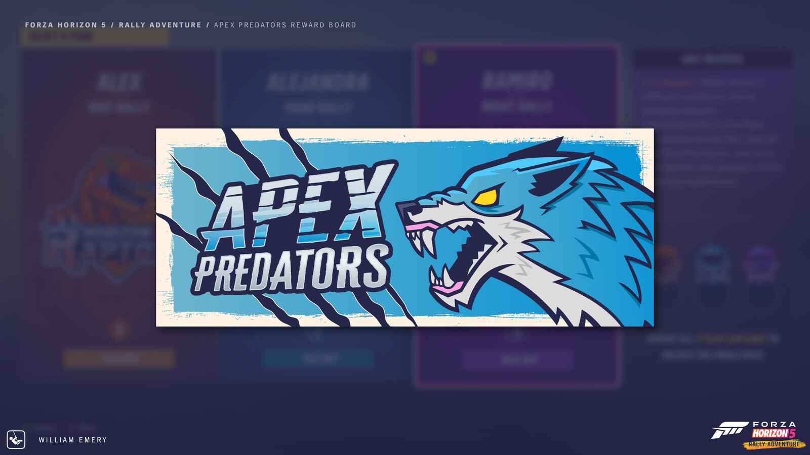 William Emery - Rally Adventure - Apex Predators Branding