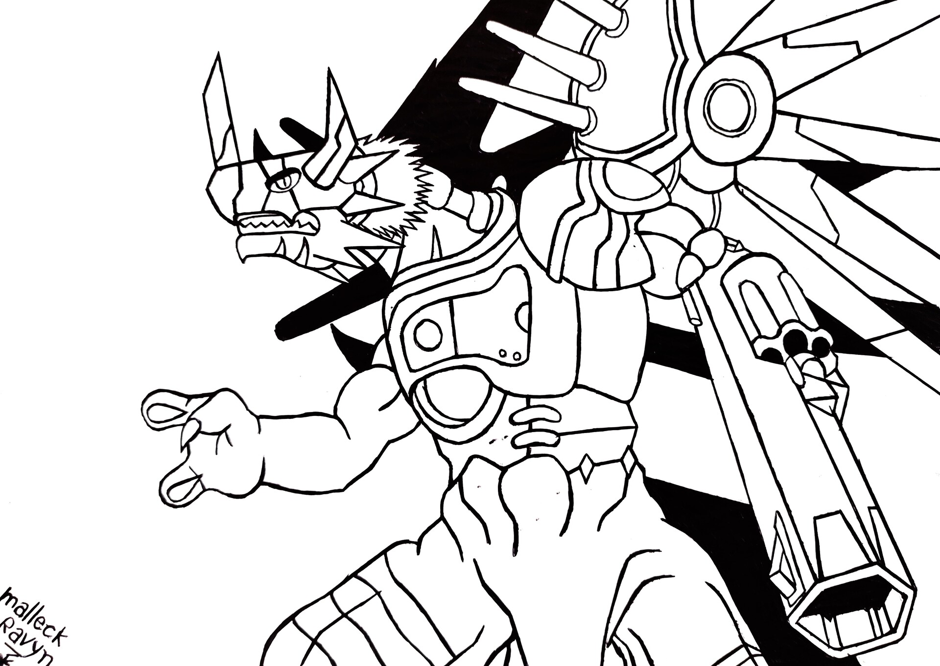 wargreymon coloring pages
