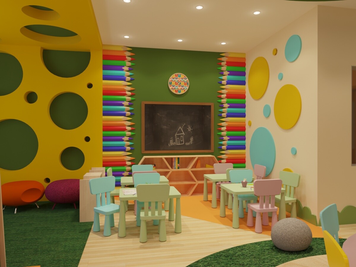 ArtStation - 3d visualization design project of a kindergarten