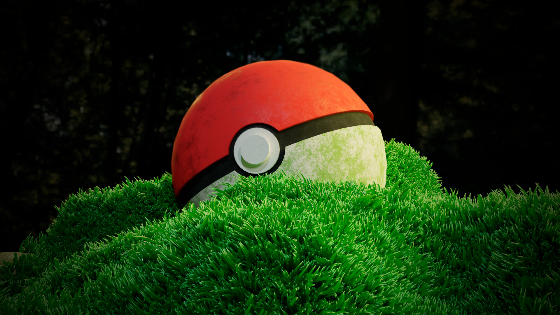 ArtStation - Pokeball lost in the grass.