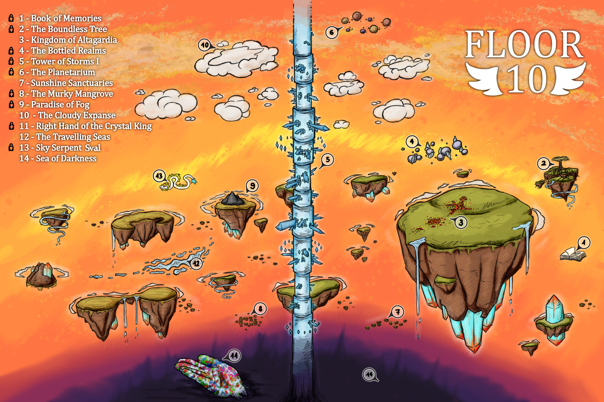 ArtStation - Fantasy Map - Sunset Sky Islands