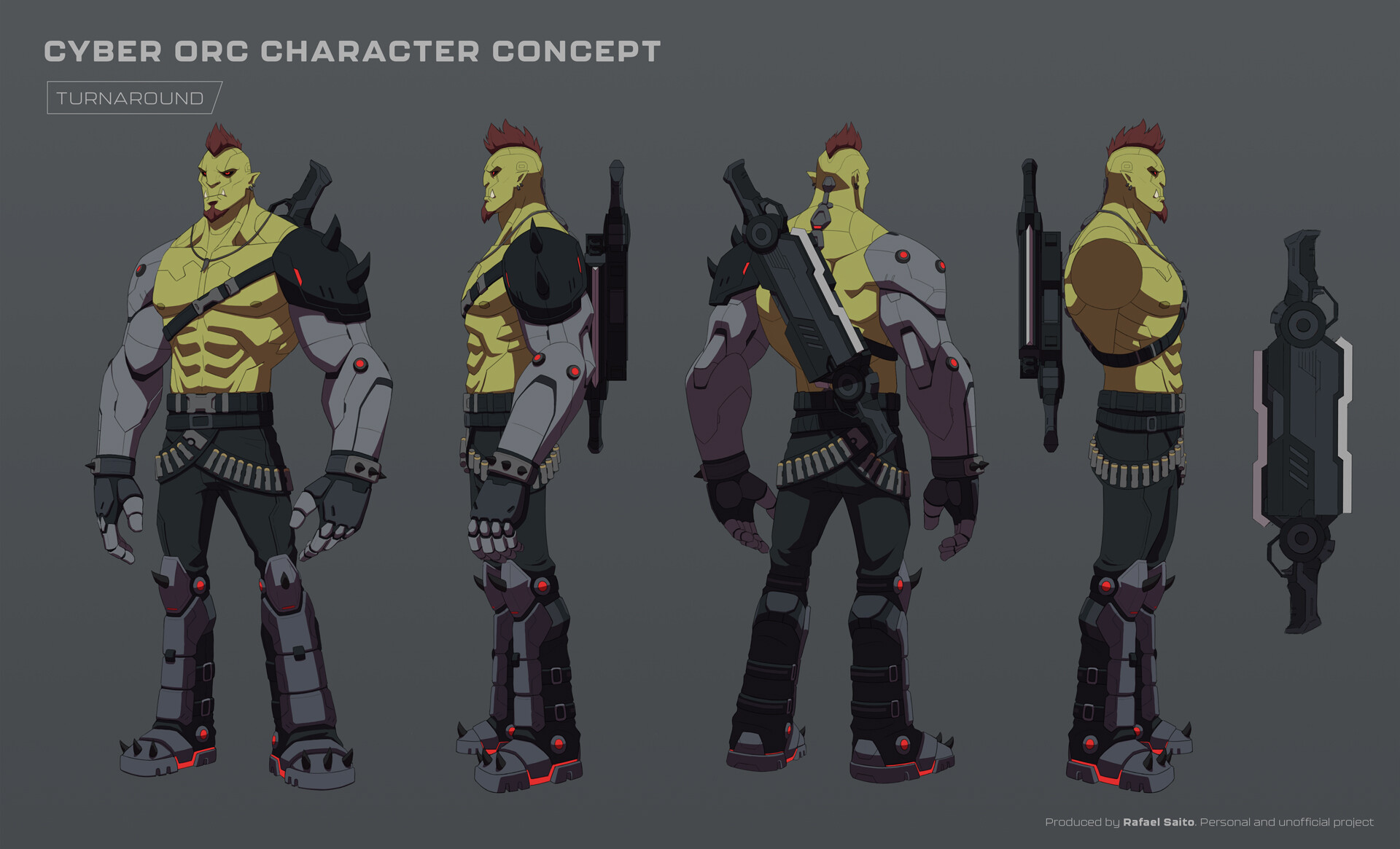 Rafael Saito - Cyber Orc - character concept