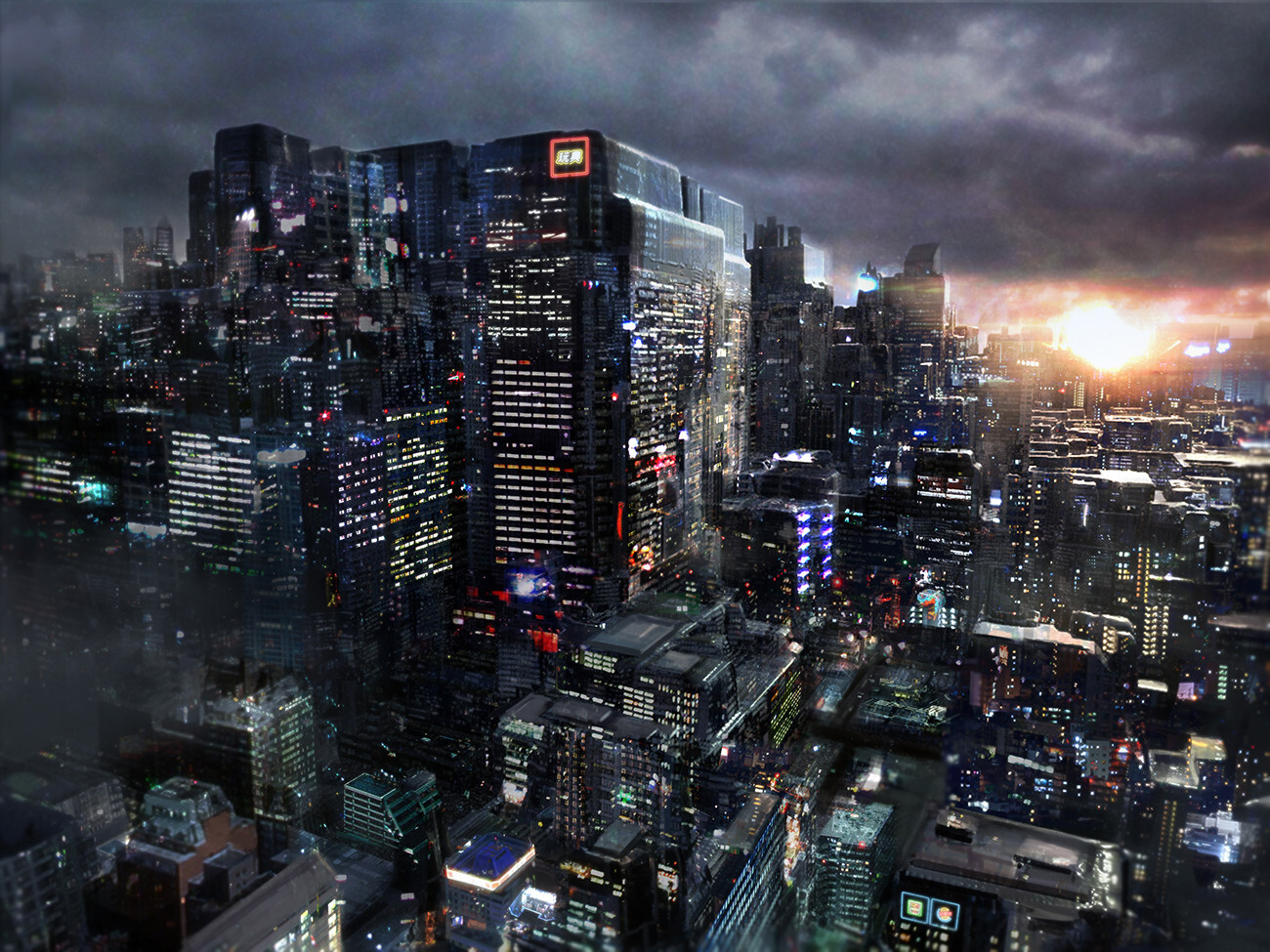 ArtStation - Cyberpunk City Sample