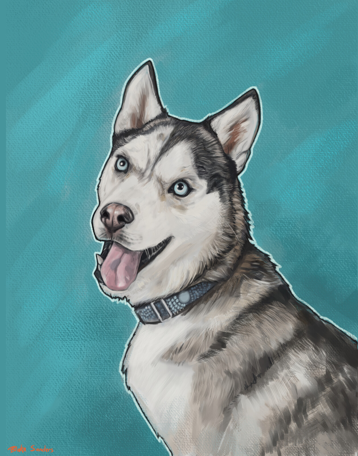Blake Sanders - Husky Painting