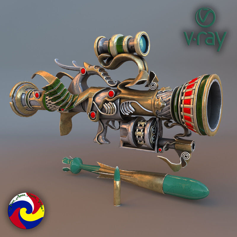 ArtStation - Fantasy rifle 3d model