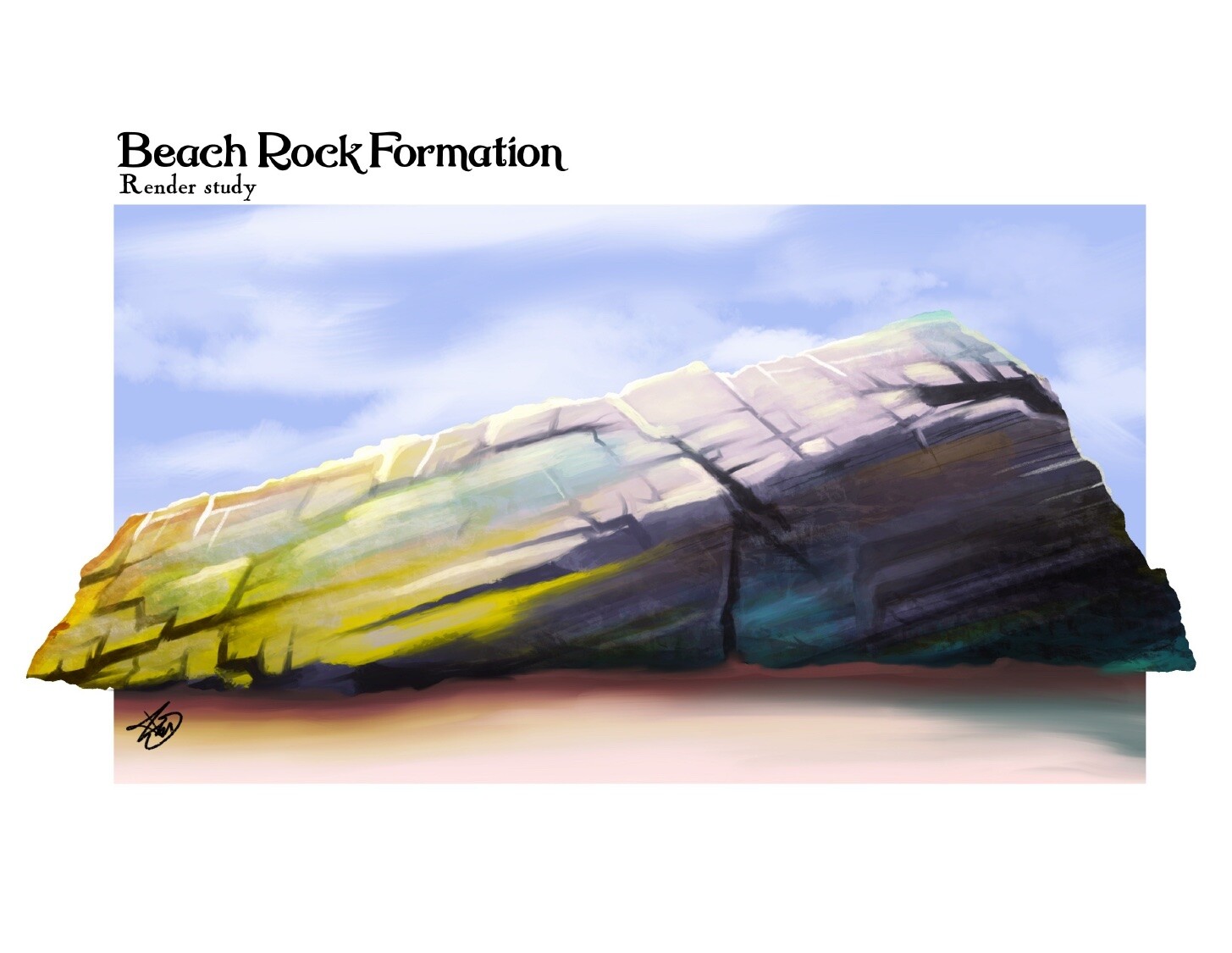 ArtStation - Beach rock formation study