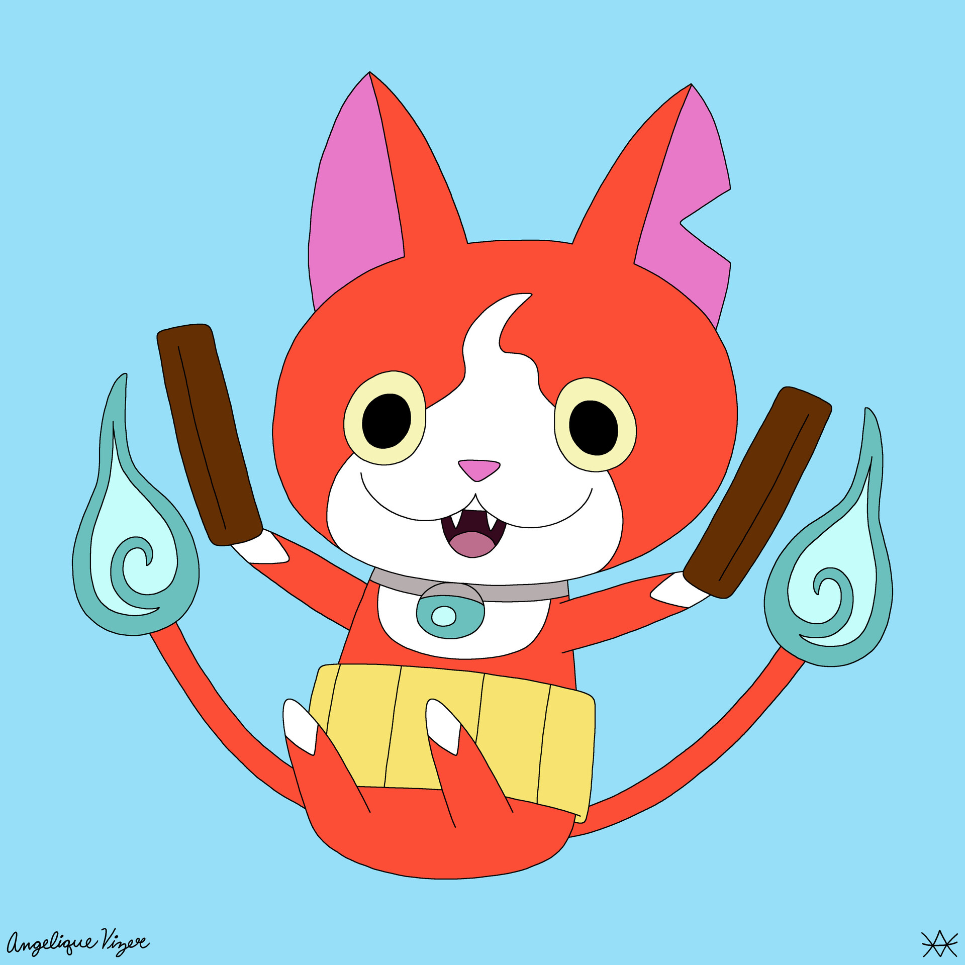 how to draw jibanyan characters