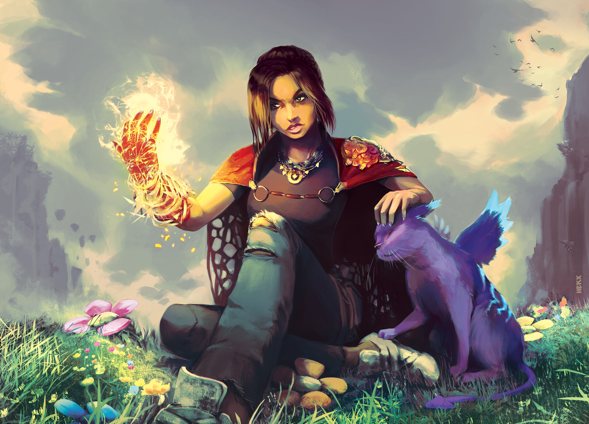 ArtStation - Frey and cat