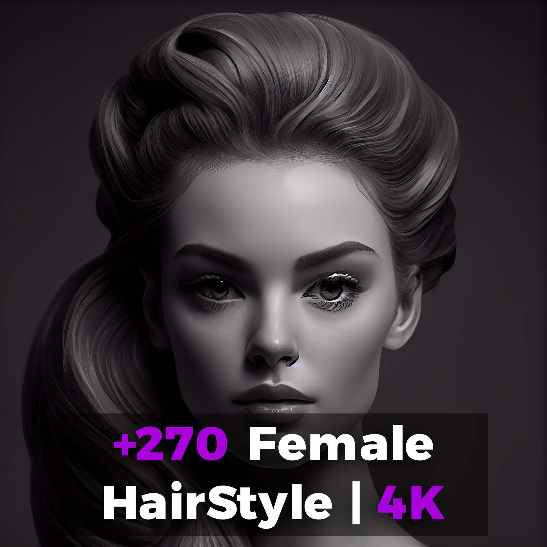 ArtStation - 270 Female Hair Styles 4K