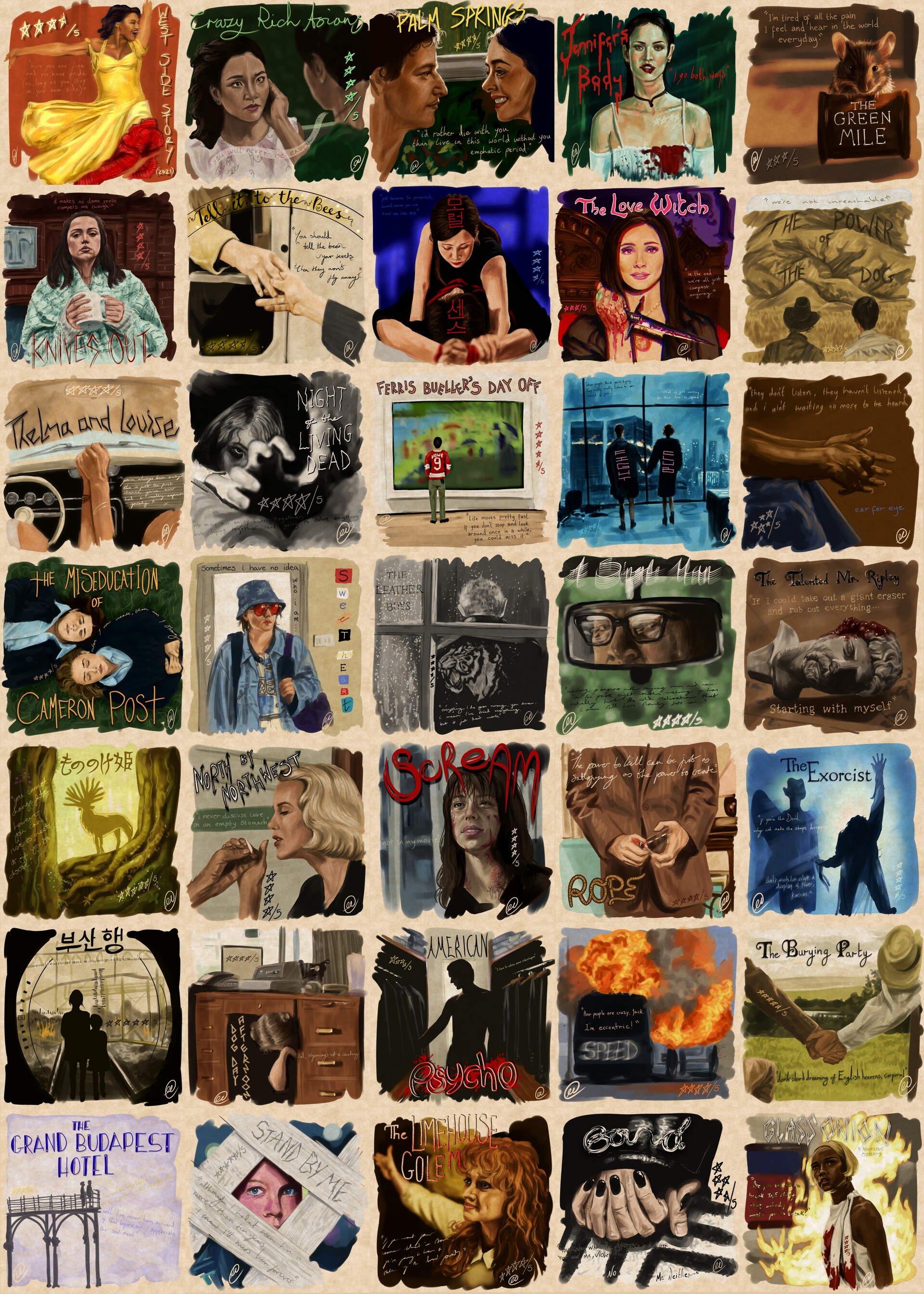 ArtStation - Paintings studies of films I watched in 2022