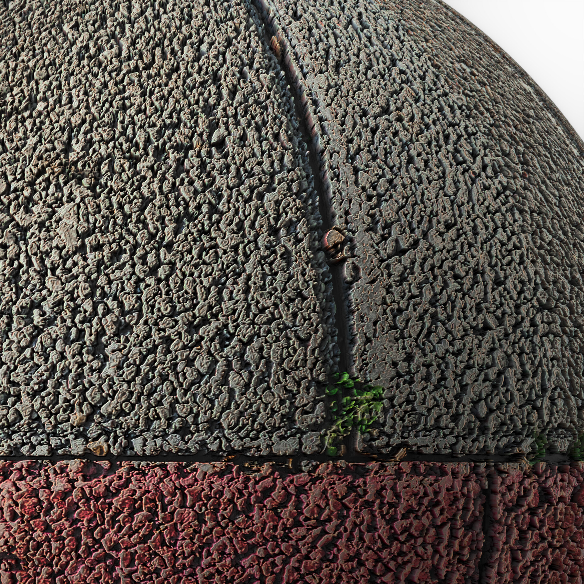 Dangsho - Pavement Materials 22- Concrete Paving By Grass, Pbr 4k Seamless