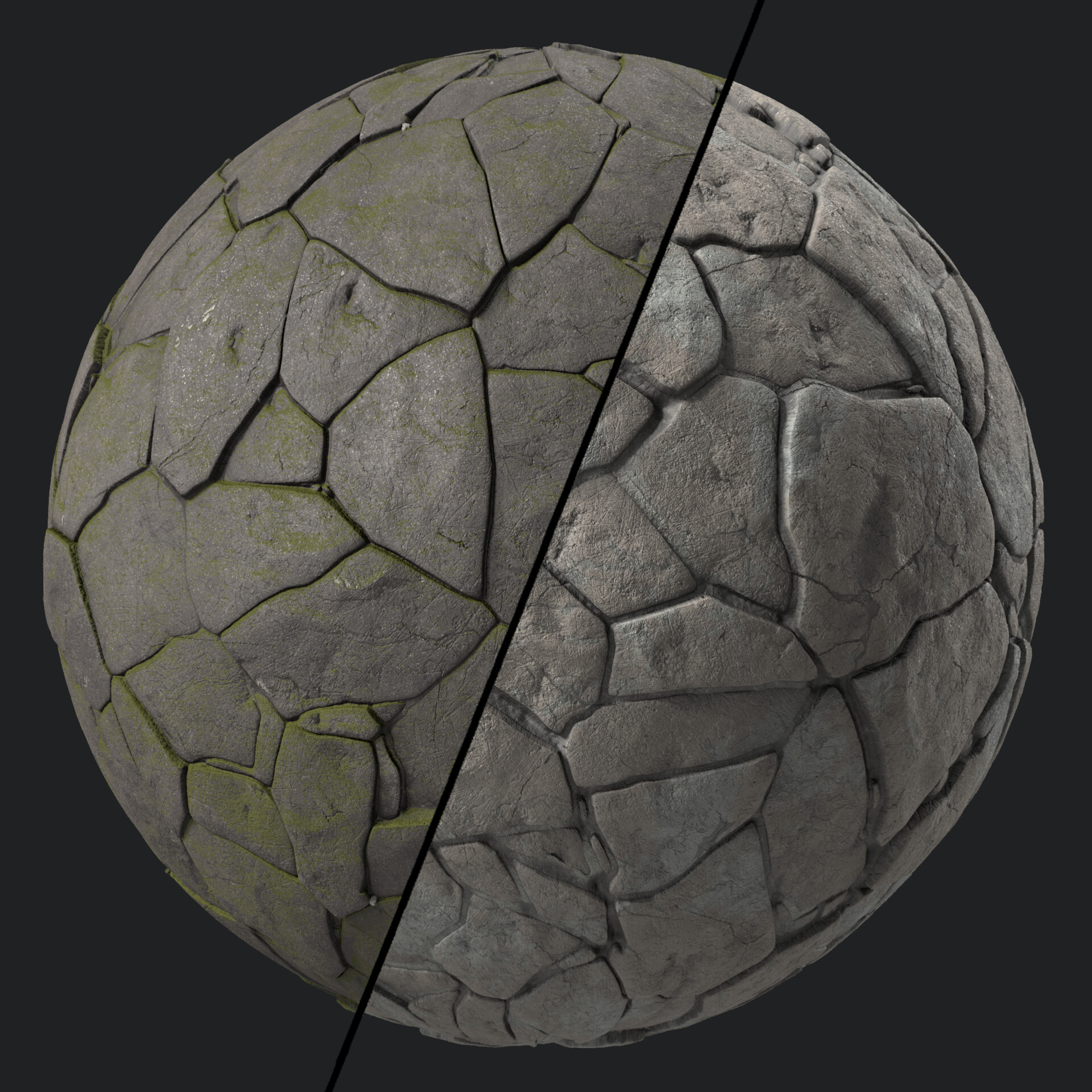 ArtStation - Stone Wall Materials 52- Stone By Moss|Sbsar Pbr 4k Seamless