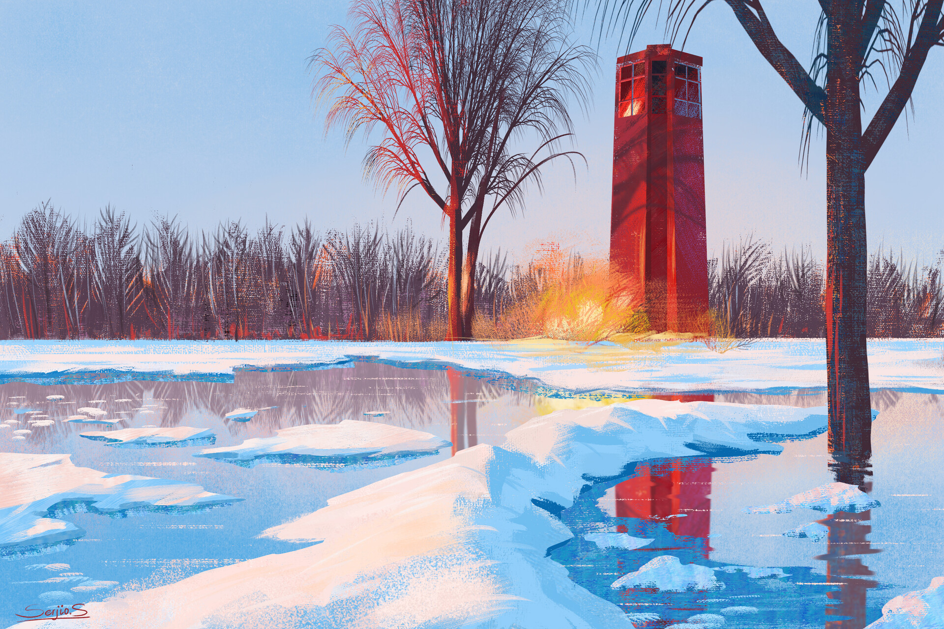 ArtStation - Morning lhaktong in the red tower