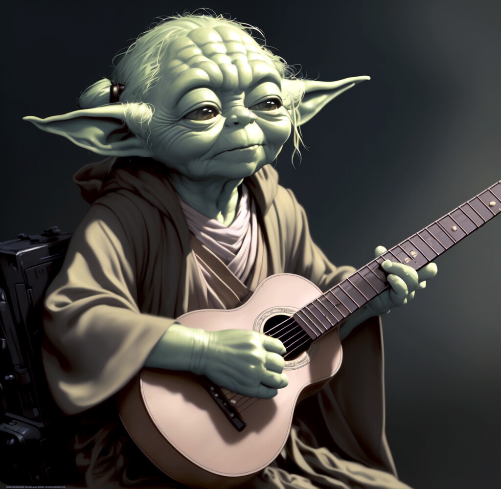 Nicola Sabbadini - Old Yoda plays guitar.