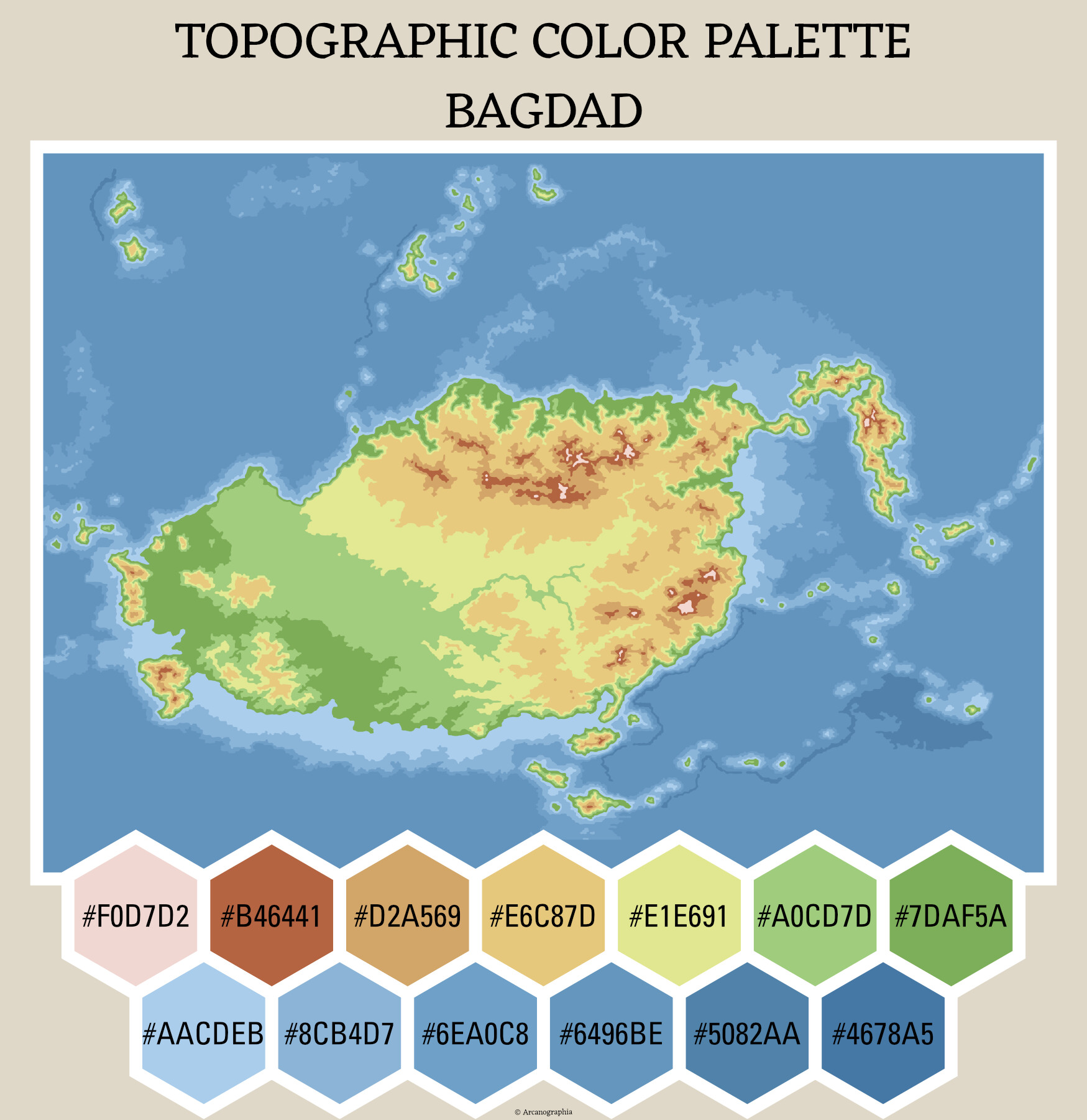 ArtStation - Topographical Color Palette 'Bagdad'