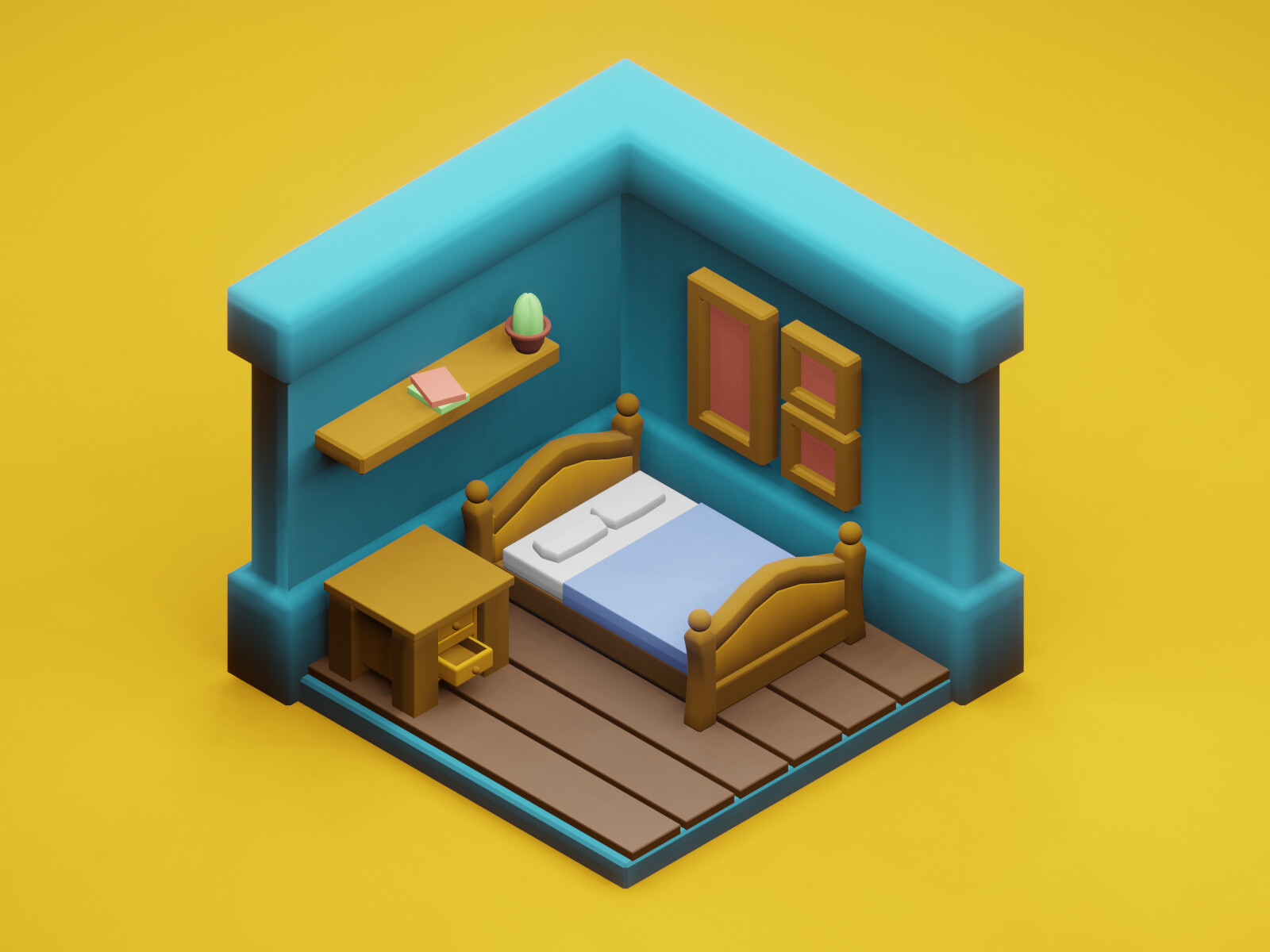 ArtStation - 3D Isometric Room 2
