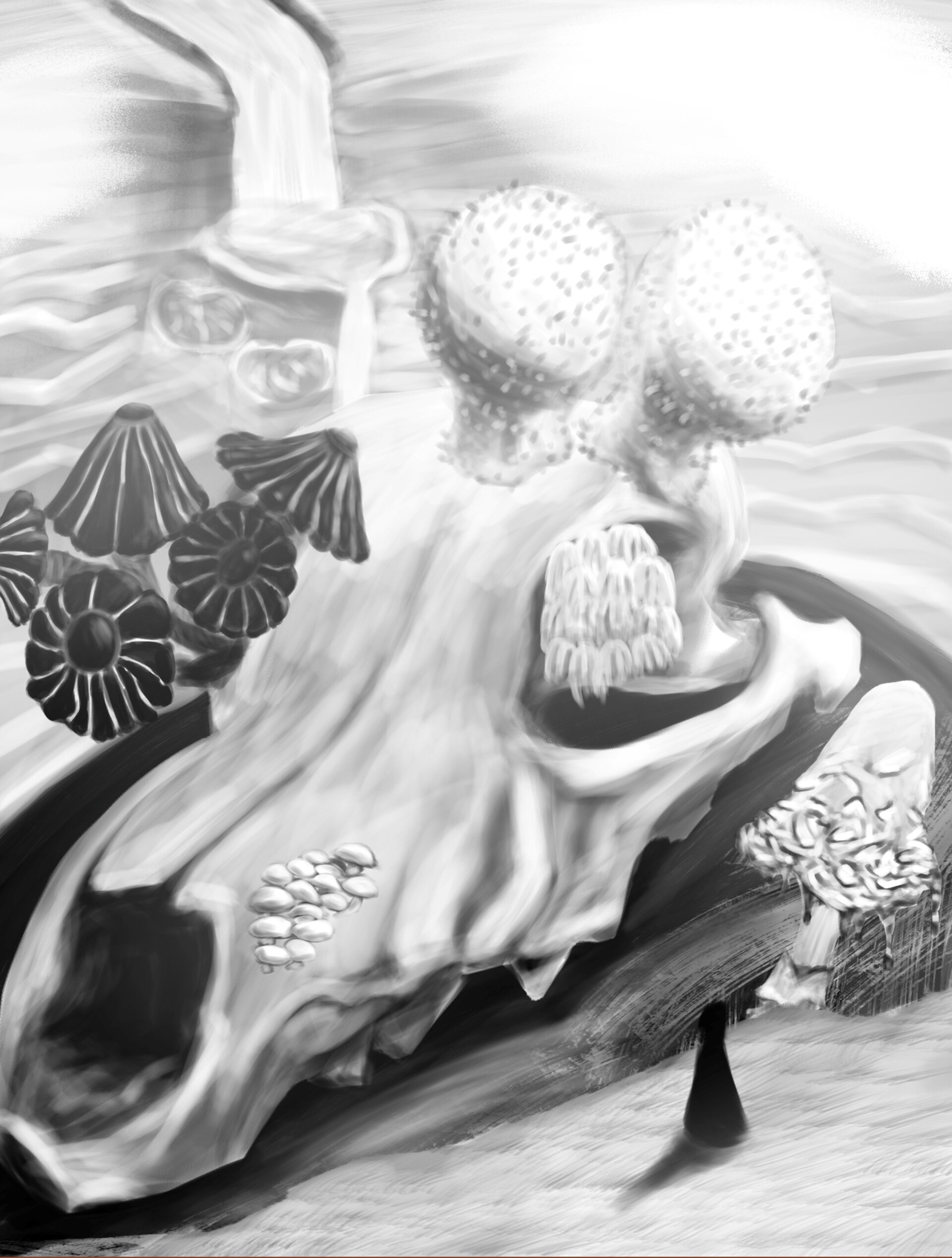 ArtStation - Mushroom Skull in crater