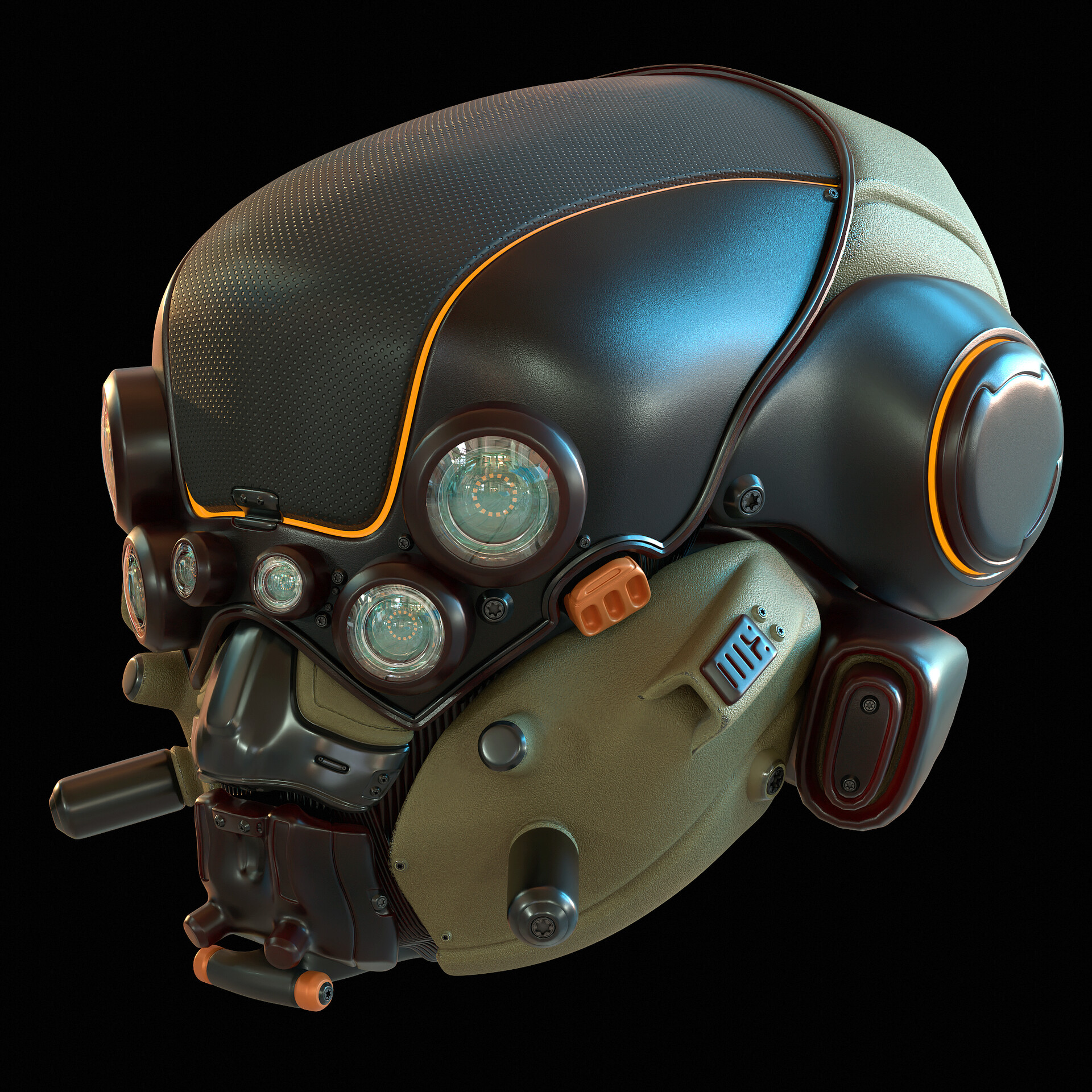 ArtStation - Sci-Fi helmet subdiv practice