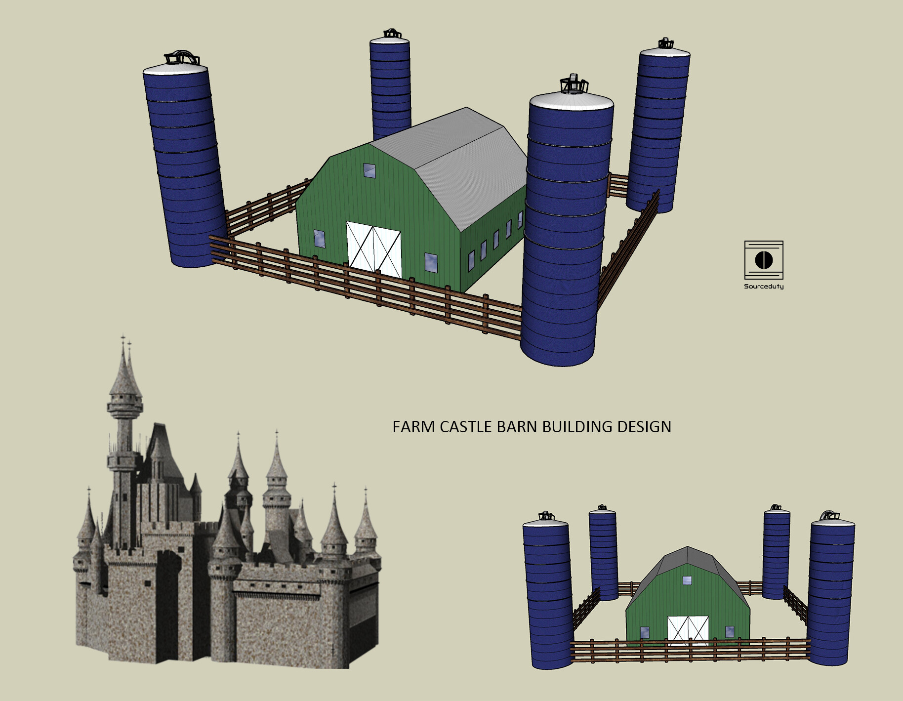ArtStation - Farm Barn Castle Concept