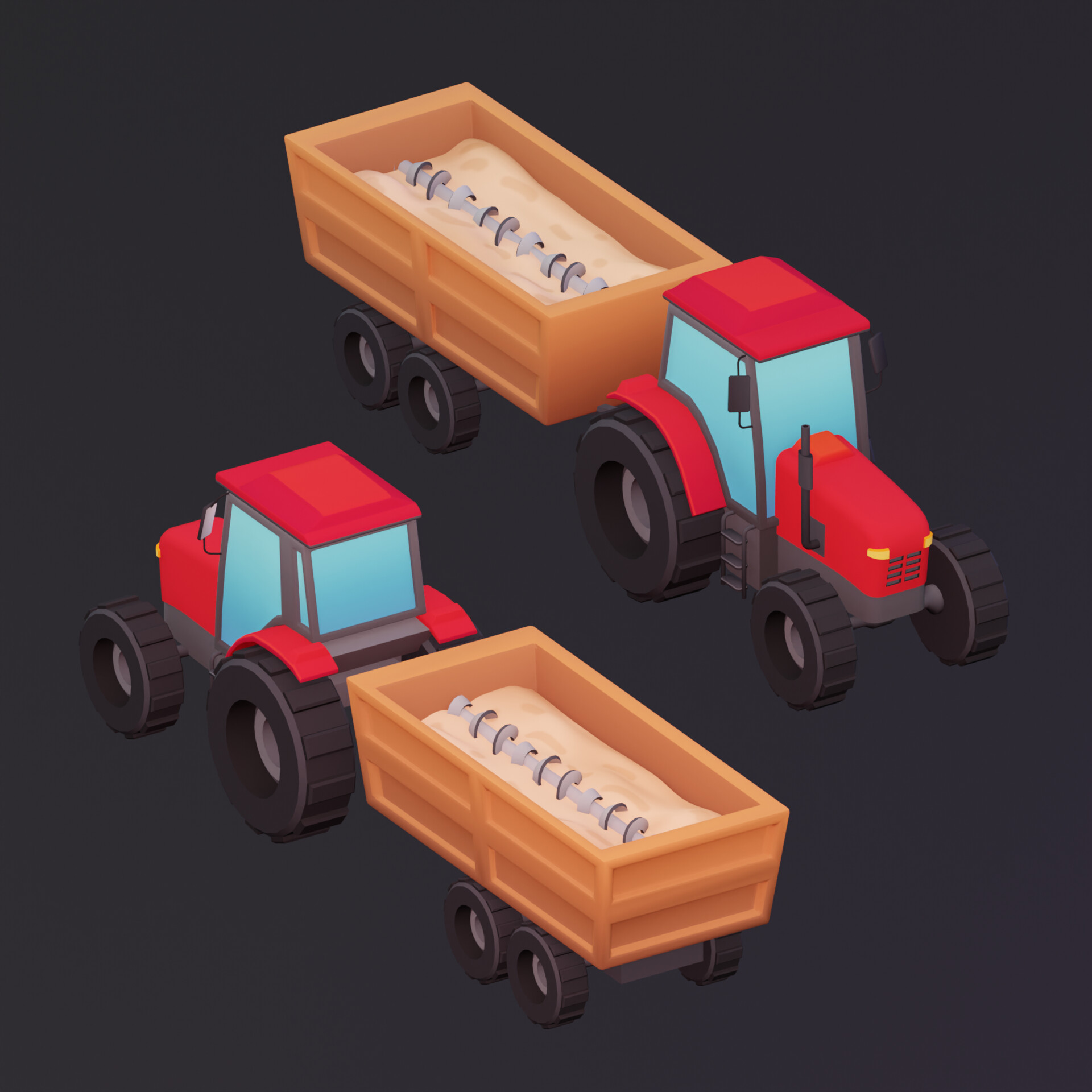 ArtStation - Low Poly Tractor