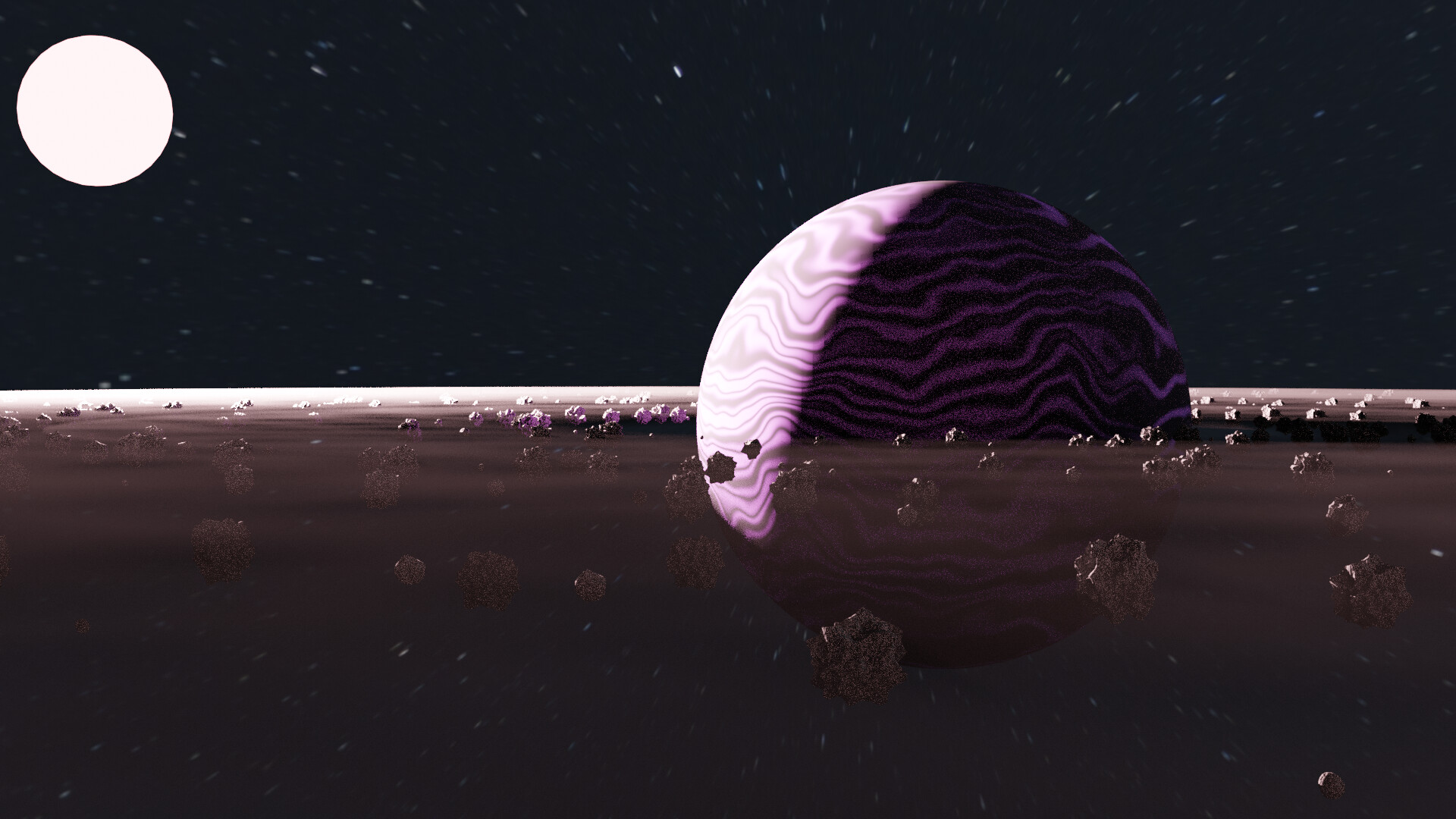 ArtStation - Planet with meteor fields