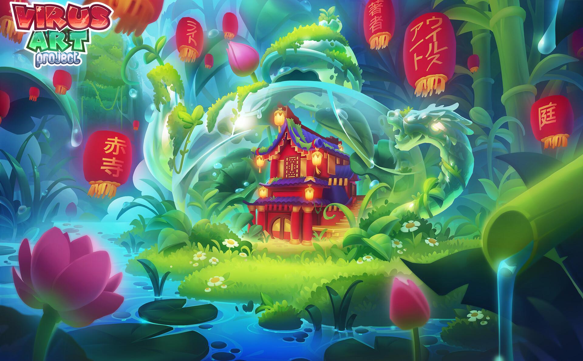 ArtStation - Casual illustration "Tea House" promo art for the game