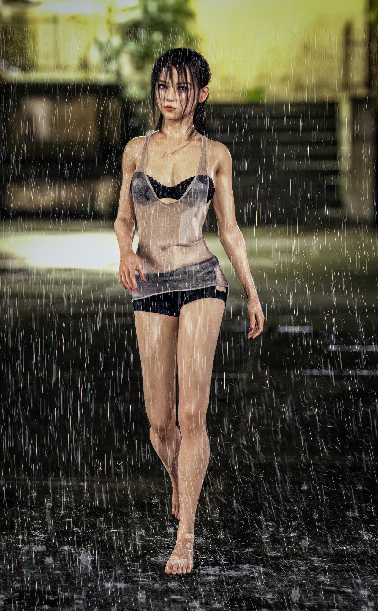 ArtStation - Emily caught in the rain