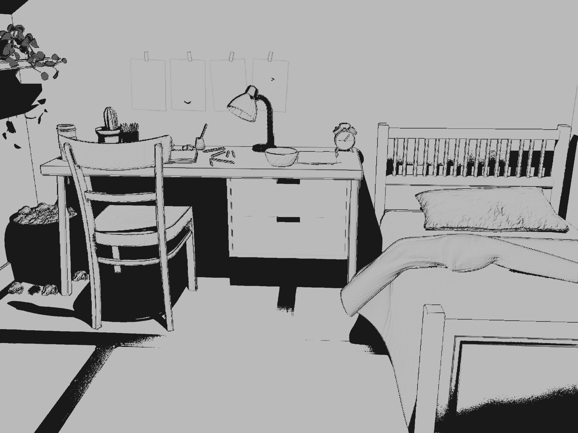 how to draw anime room