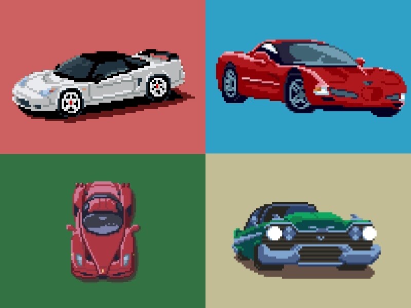 ArtStation - Pixel art cars