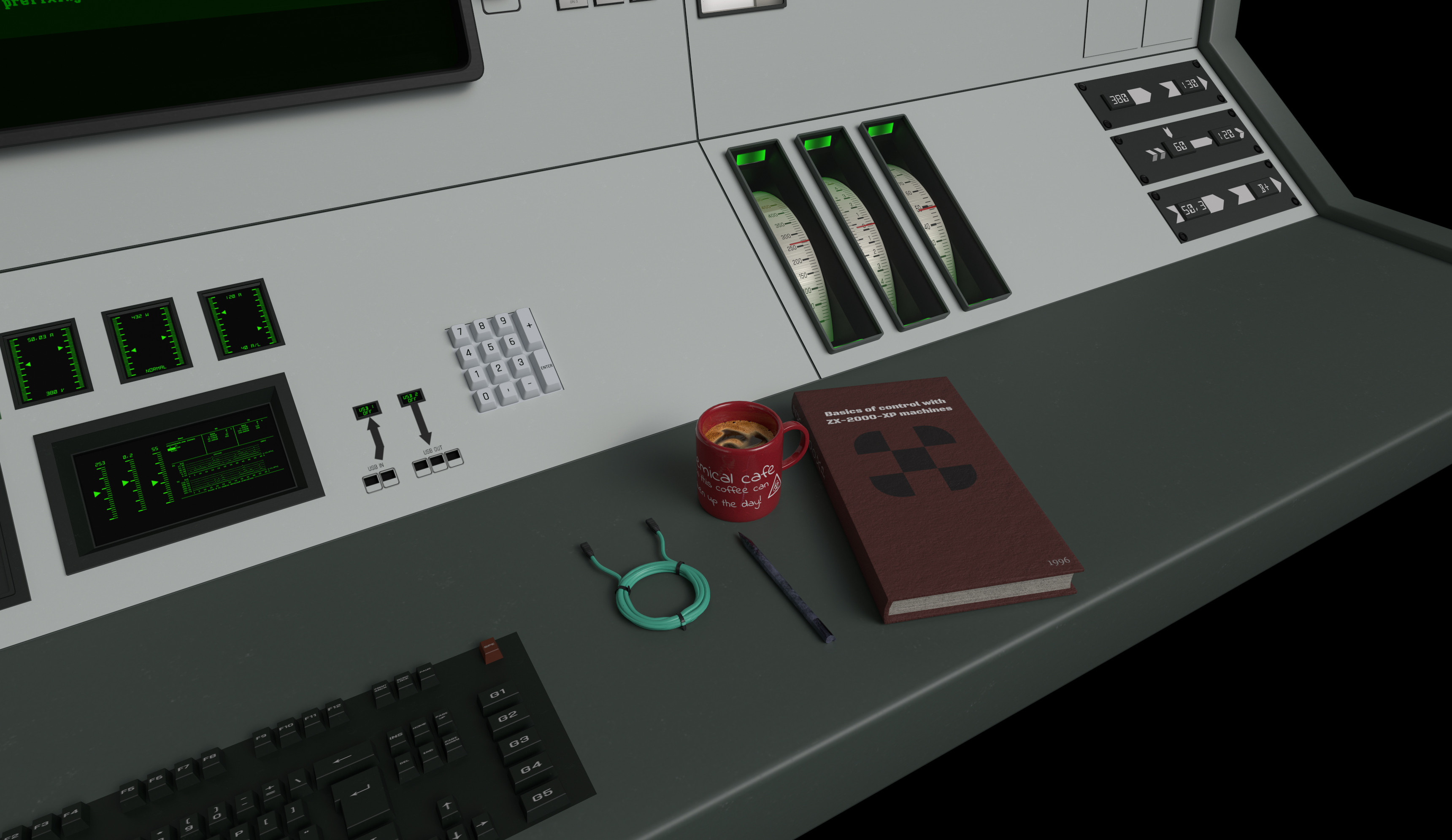 Computer Control Desk - 3D model by Wikiquik [ba40c4c] - Sketchfab