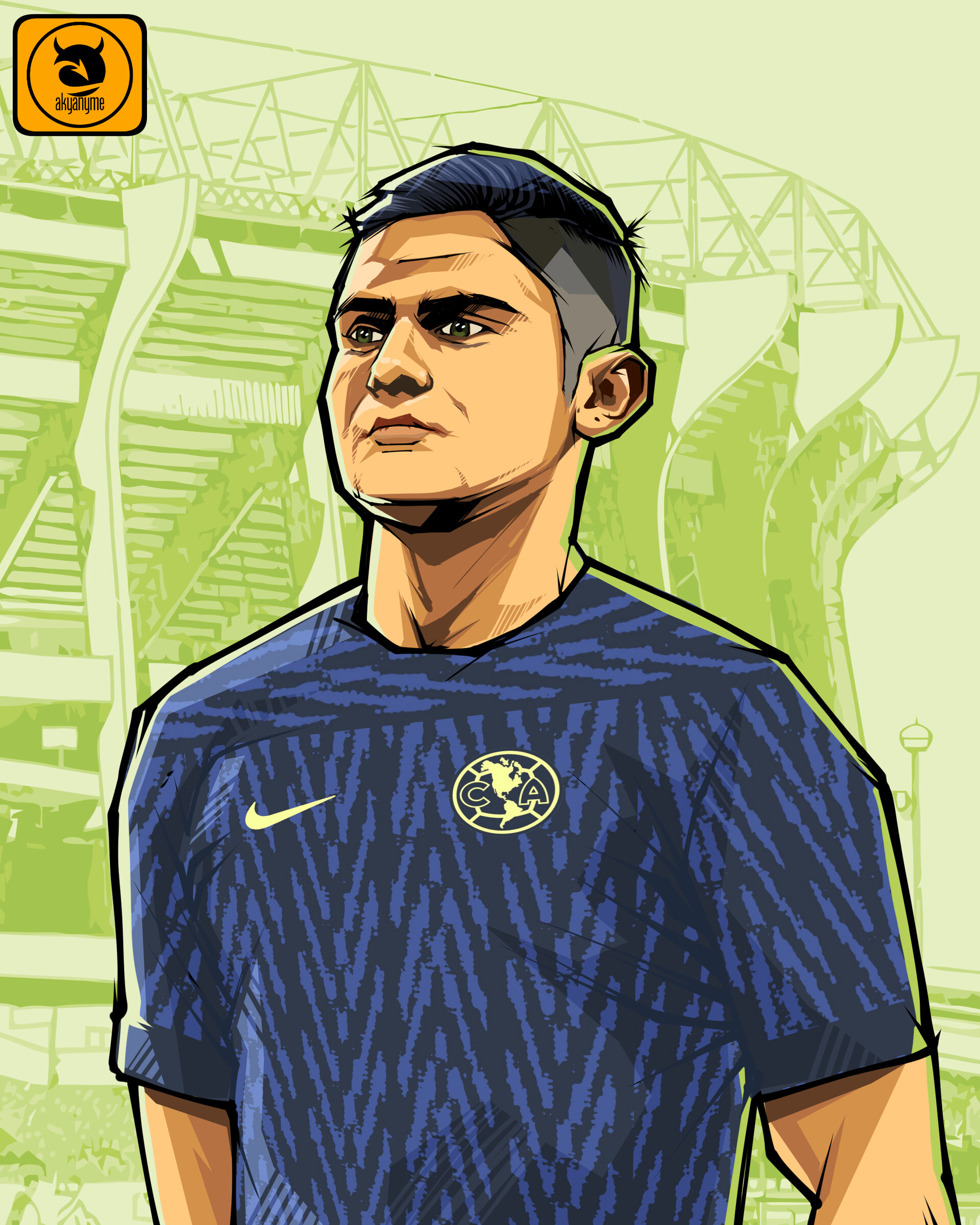 Akyanyme - Israel Reyes GTA Club America ilustracion