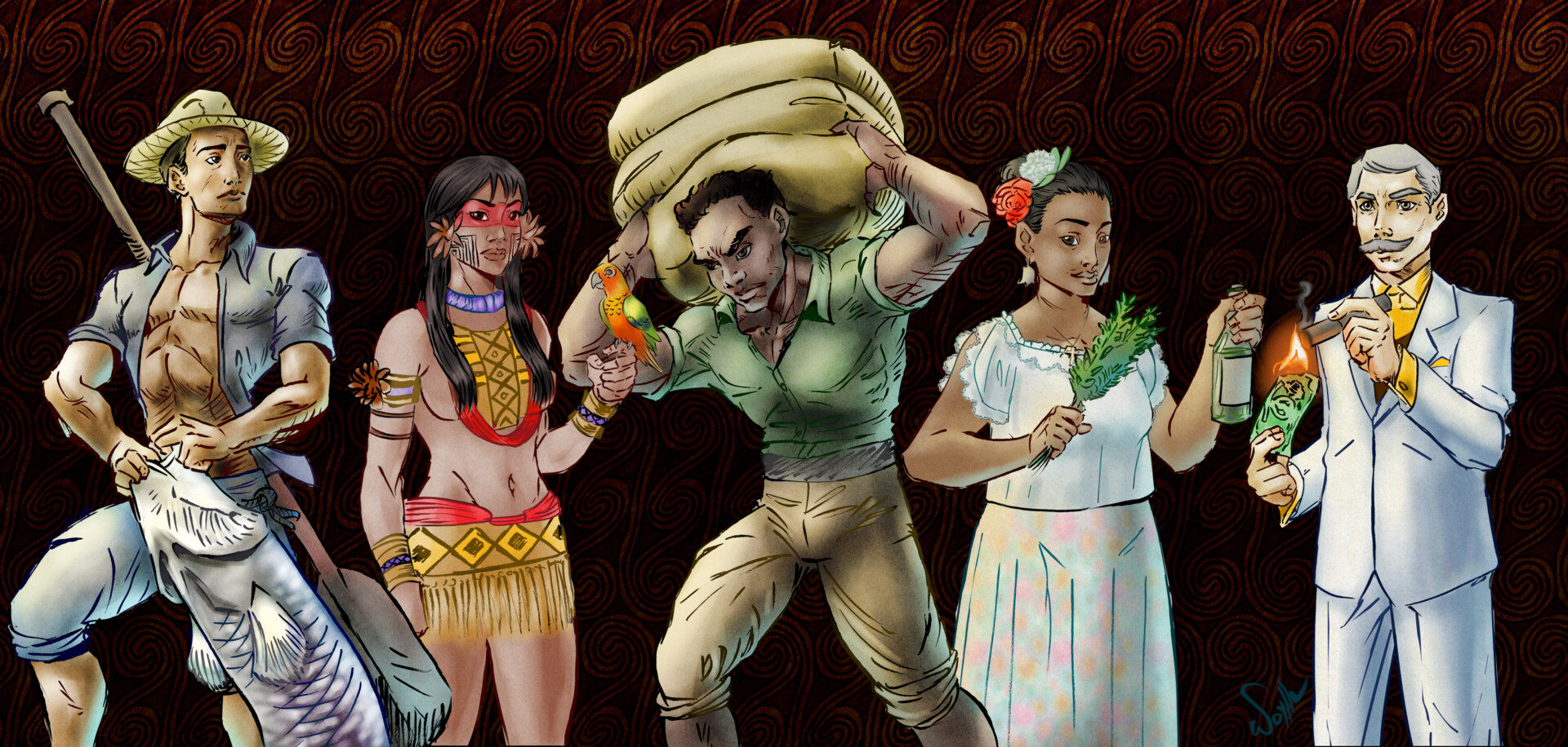 ArtStation - Board game Amazonico, Art and design by Woylle Masaki