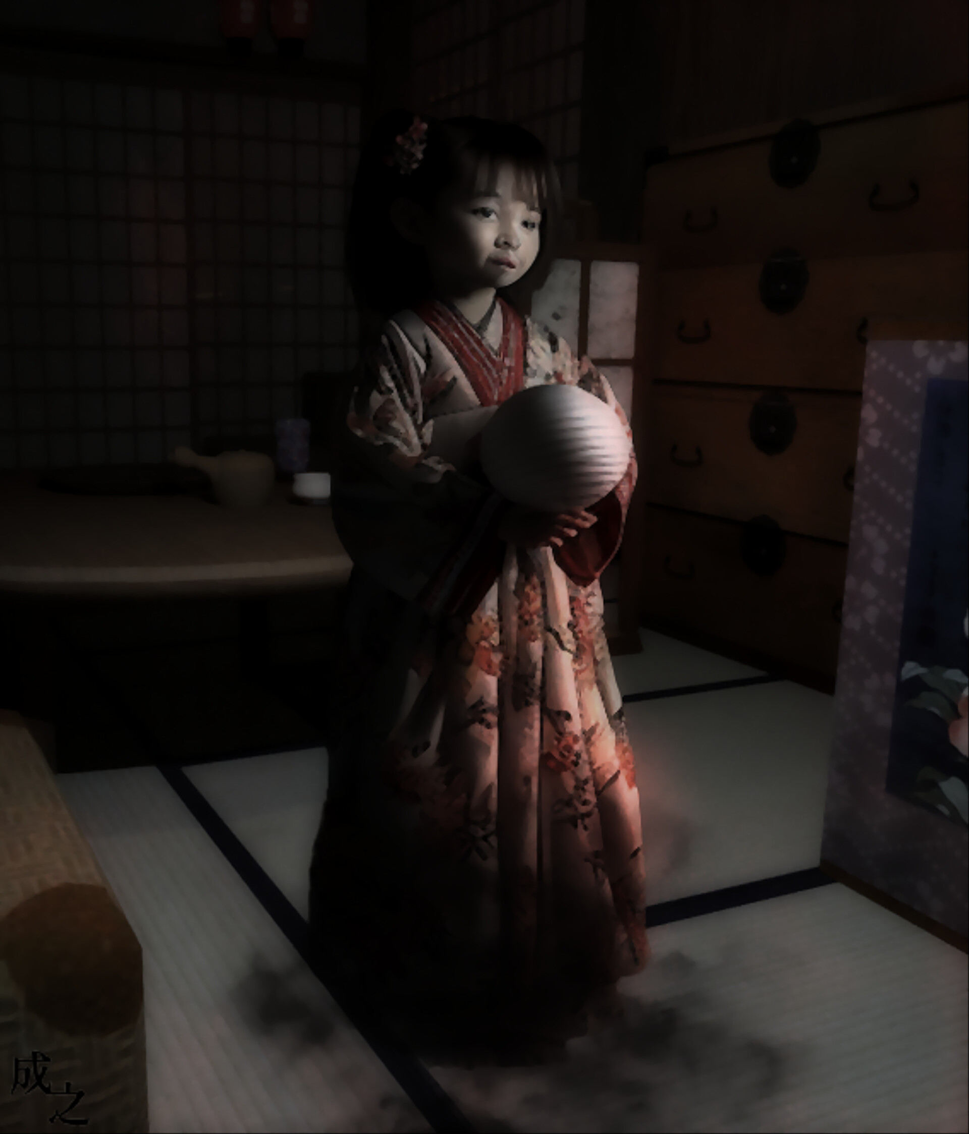 ArtStation - ZASHIKIWARASHI 2 ( JAPANESE HOUSEHOLD CHILD SPIRIT )