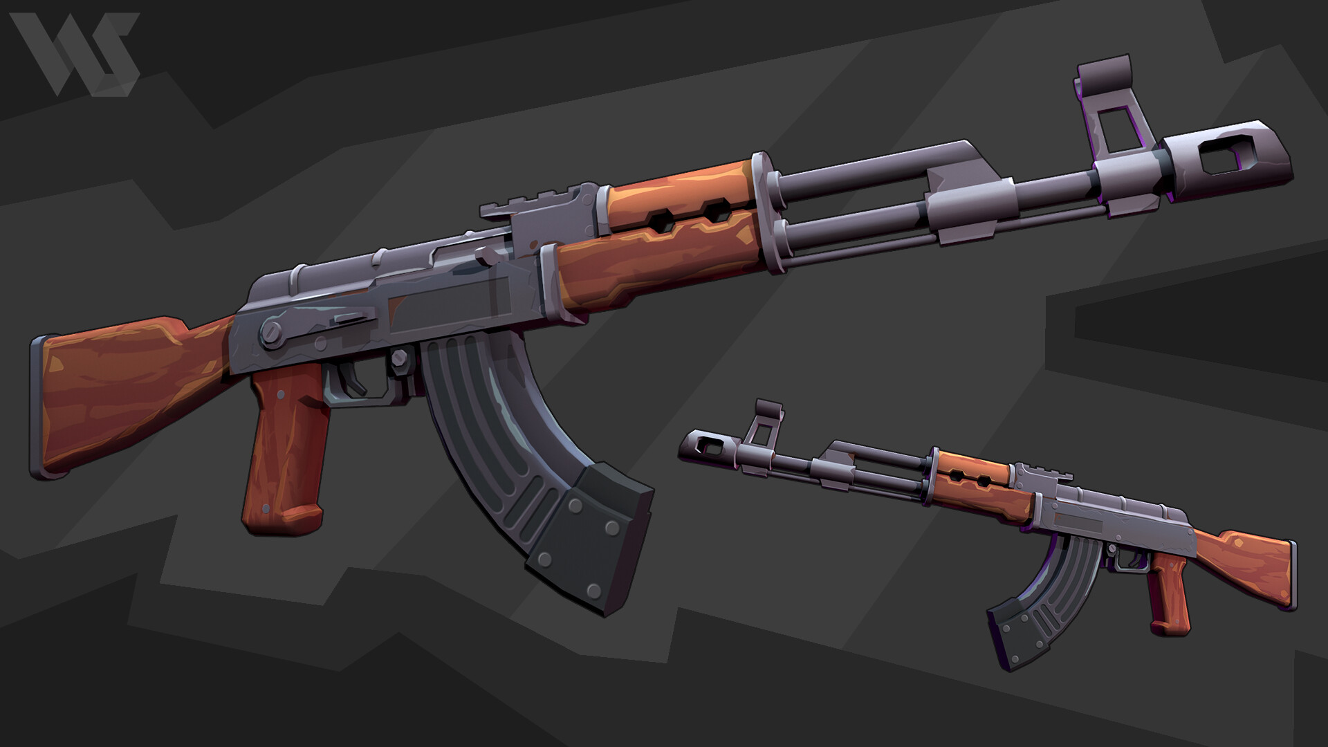 ArtStation - Stylized low poly rifle