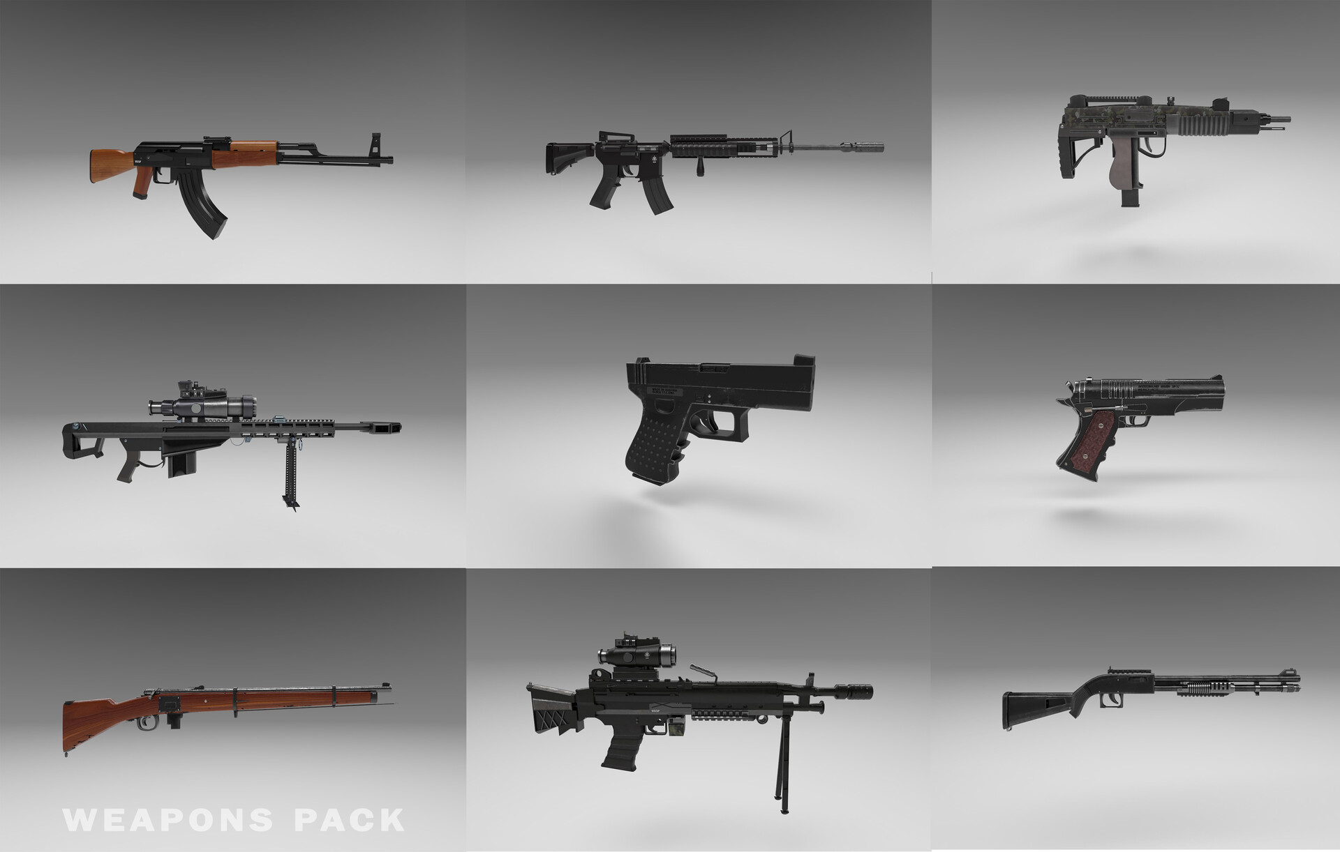 ArtStation - Action Army Game type Weapons pack