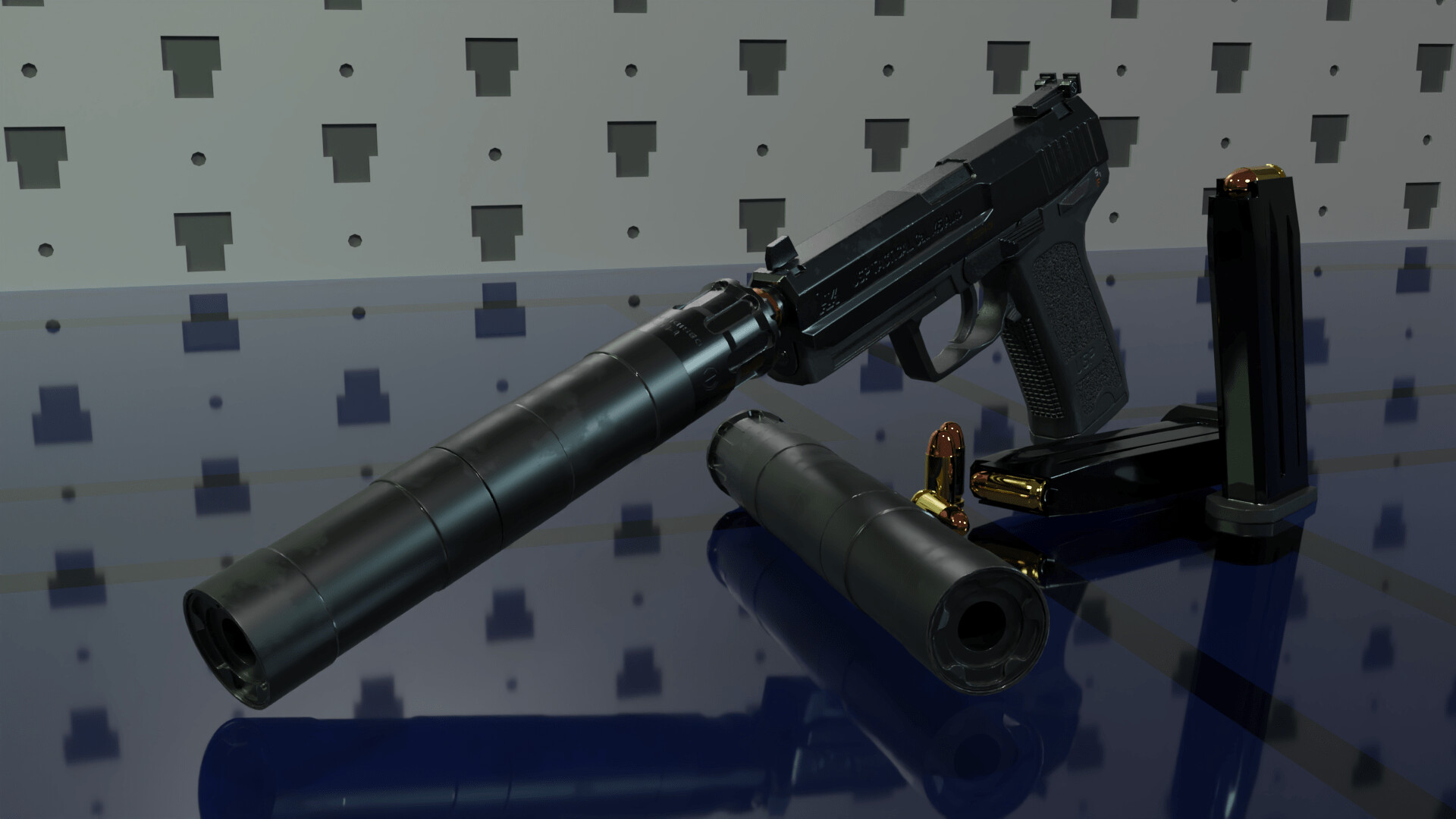 ArtStation - Rugged Supressor (Silencer) Obsidian 45 ACP