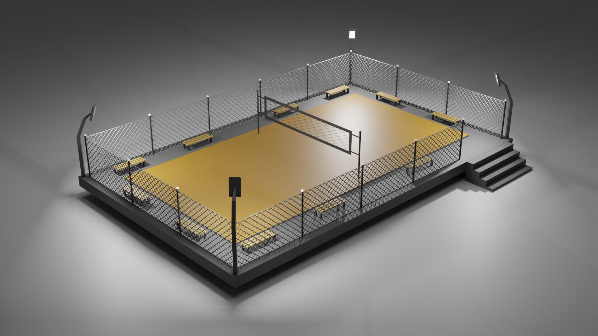 ArtStation - Low-Poly Volleyball Court