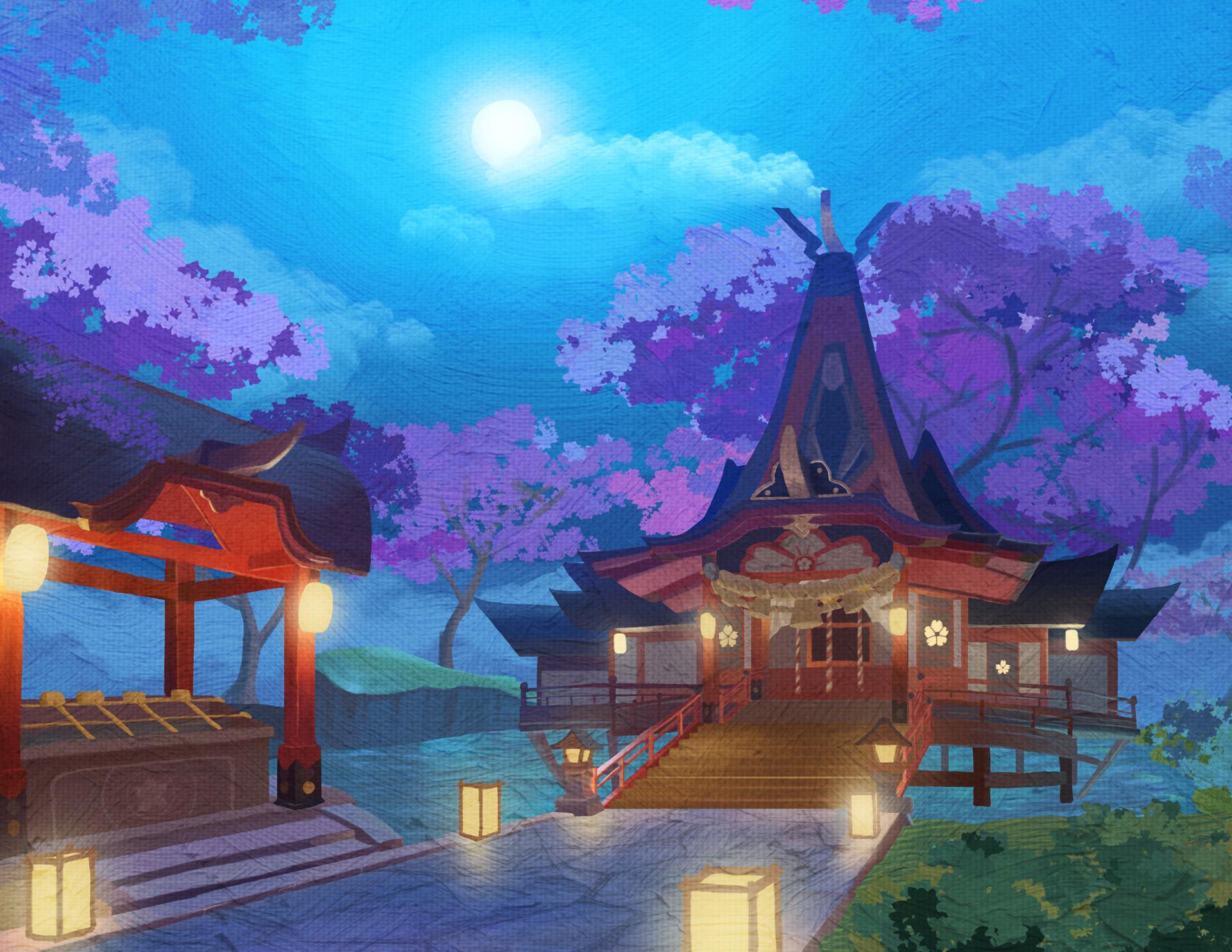 ArtStation - Grand Narukami Shrine - Genshin Impact Fanart