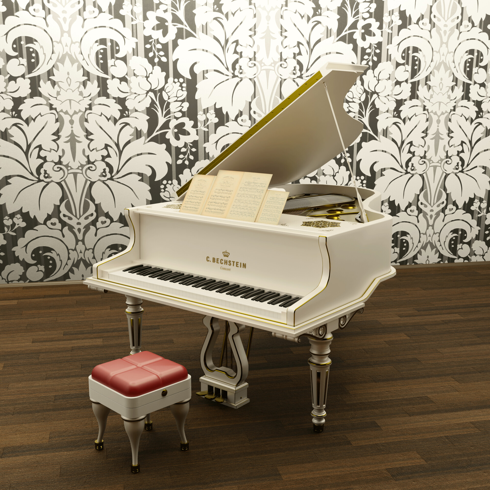 ArtStation - White Piano